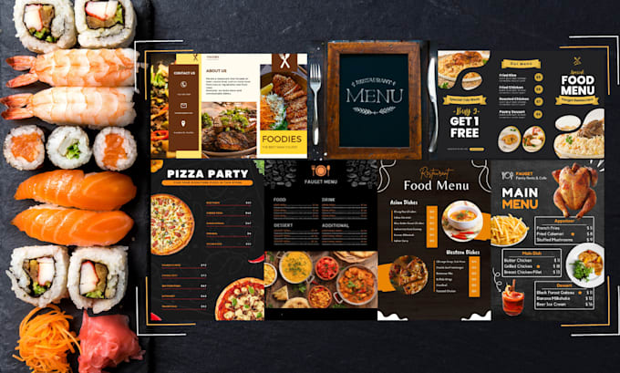 Design modern digital menus, stunning menu board design and animated tv ...