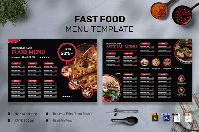 Create a lovely menu for your projects by Houdahafid | Fiverr