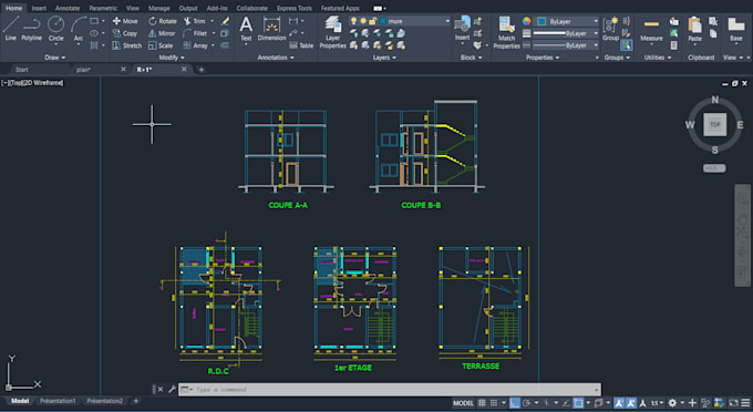 Design autocad 2d and 3d floor plan