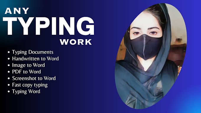 Do fast typing job of retype pages, pdf to ms word, fast typist by Rashna_zawar | Fiverr