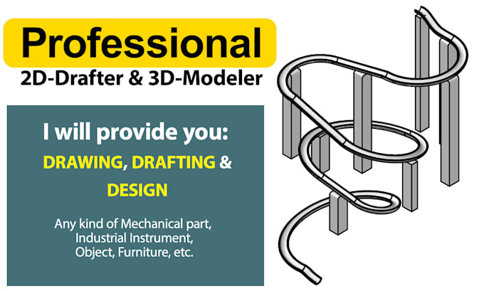 Draw 2d drawing, drafting and design 3d models by Muhammadimra684 | Fiverr
