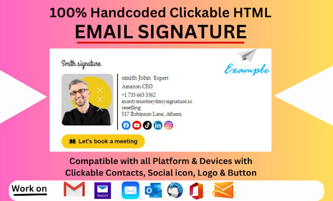 Design a clickable email signature or html email signature by Usama_168 ...
