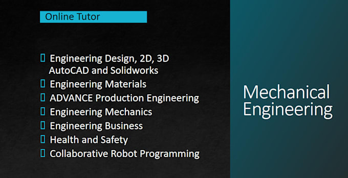 Assists you in mechanical engineering task and projects by Jacksonh287 ...