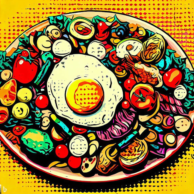 Create food pop art of your food by Blukeasteo | Fiverr