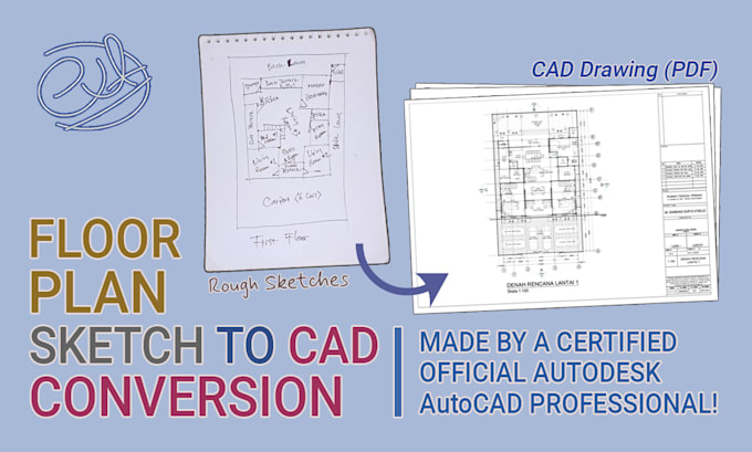 Draw any floor plan from your rough sketches by Extarch | Fiverr