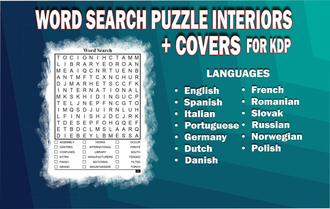 Craft visually engaging puzzles of word search, by James42m | Fiverr