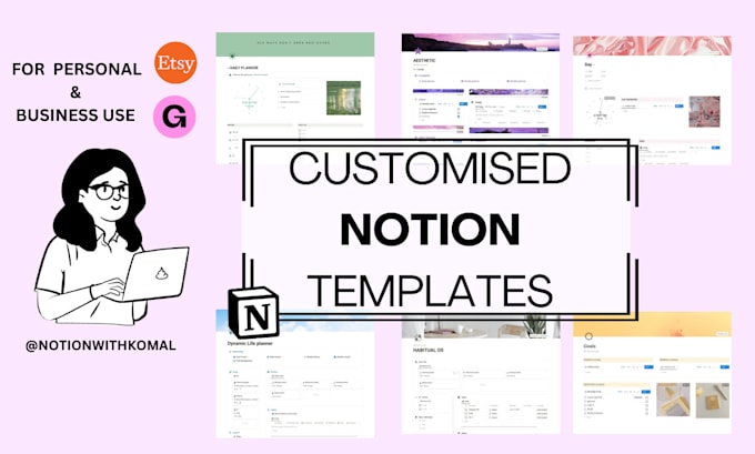 Design aesthetic customised notion template for you by Notionwithkomal ...