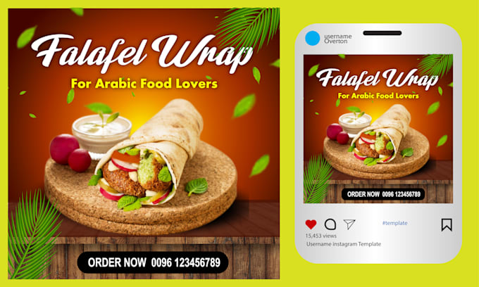 Design arabic food poster or falafel wrap flyer by Kamaal_graphics | Fiverr