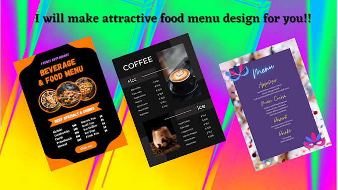 Attractive food ,restarant and bar menu designs by Abdurrahman_777 | Fiverr