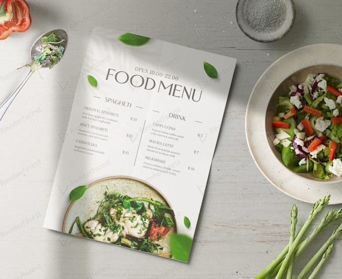 Erstellen sie ein menü für ein restaurant