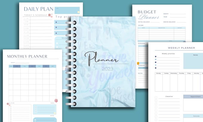 Design digital planner journal, calendar, trackers for you by ...