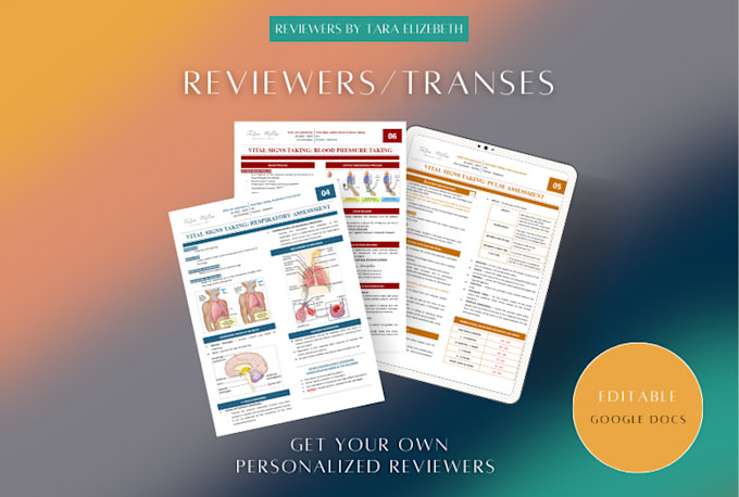 Create reviewers or transes from lecture notes by Tara_elizebeth | Fiverr
