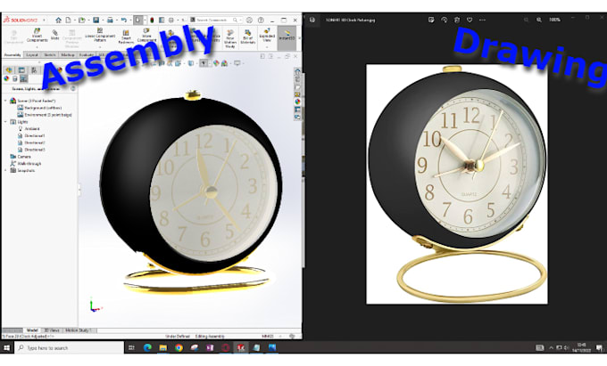 Make a 3d cad model from drawing in solidworks by Daballous | Fiverr