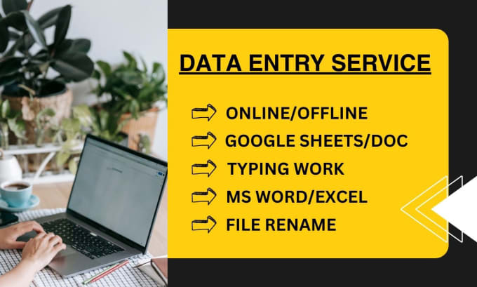 Do data entry typing work job, typing job, data typing, excel work ...