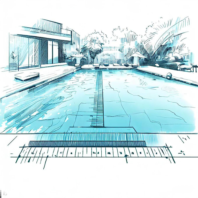 Draw beautiful swimming pool design by Navoup97875 | Fiverr