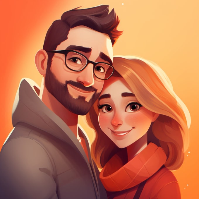Draw Couple Portrait Illustration From Photo By Mekylagoodman Fiverr