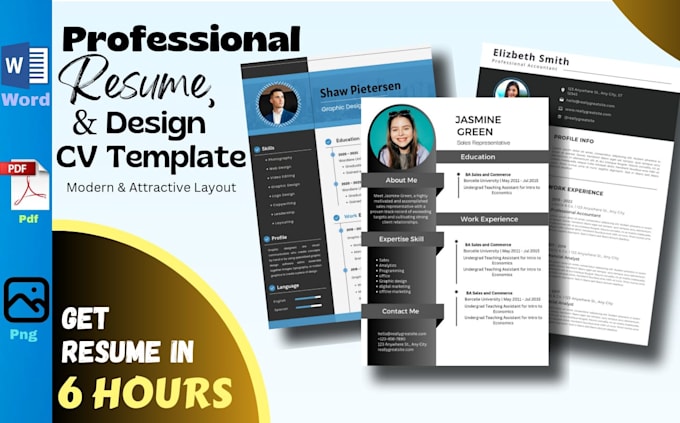Design a professional resume or cv template in 6 hours by Uzair8776 ...