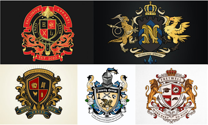 Design royal luxury regal gothic heraldic family crest coat of arms ...