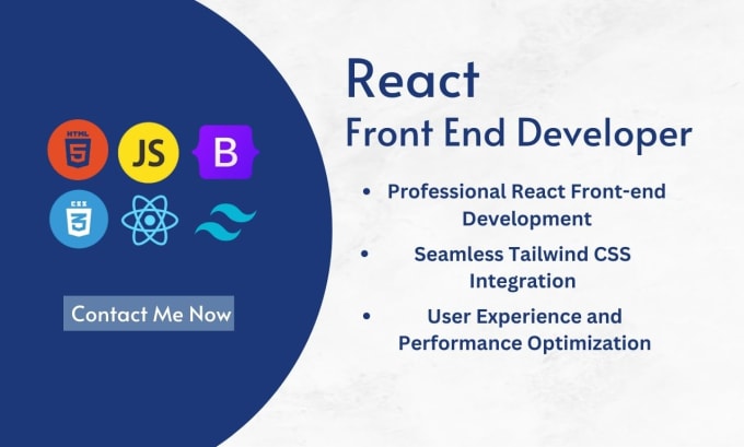 Be Your React Front End Developer And Do Front End Development With Tailwind Css By
