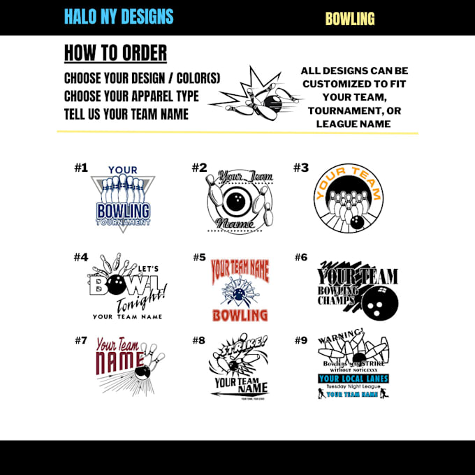 Create a custom tshirt design for your bowling team by Halonydesigns ...