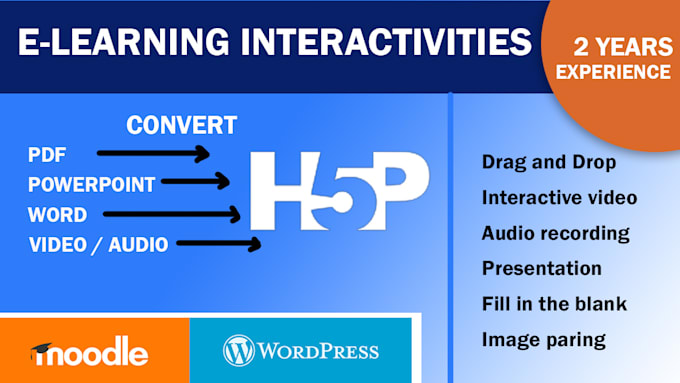 Create h5p interactive content courses by Vishwar01 | Fiverr