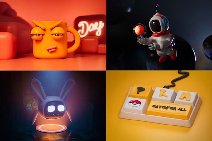 Do custom realistic unique professional 3d stylized scene modeling by ...