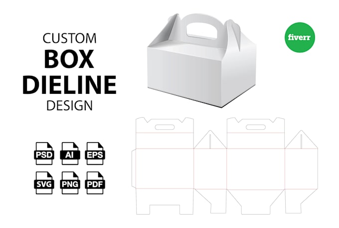 Create custom handle box dieline cut lines by Packagedesigns1 | Fiverr