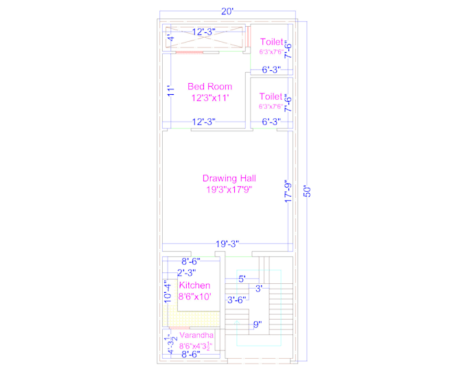 Do house planning in 2d with shuttering and stairs work by Honeyshardul ...