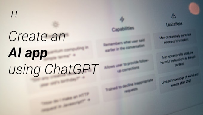 Crear una aplicación de inteligencia artificial usando chatgpt