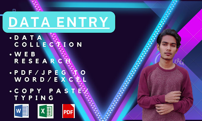 Do data entry in ms excel or google sheet by Mdamzad100 | Fiverr