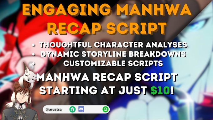 Create engaging manhwa or manga recap scripts by Arustsa | Fiverr