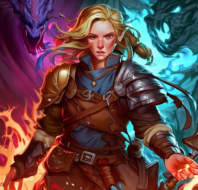 Make dnd character art and dnd character design for you