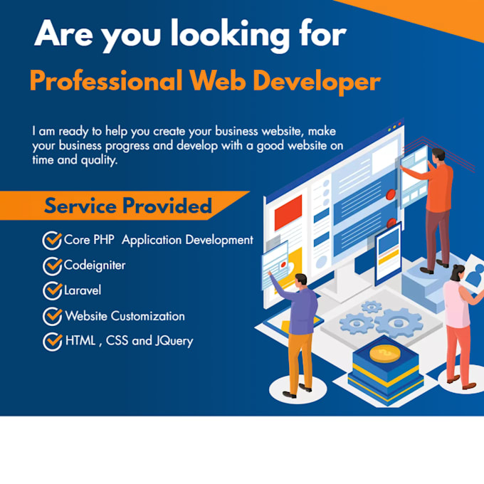 Be your web developer using php mysql codeigniter,laravel by Dev ...