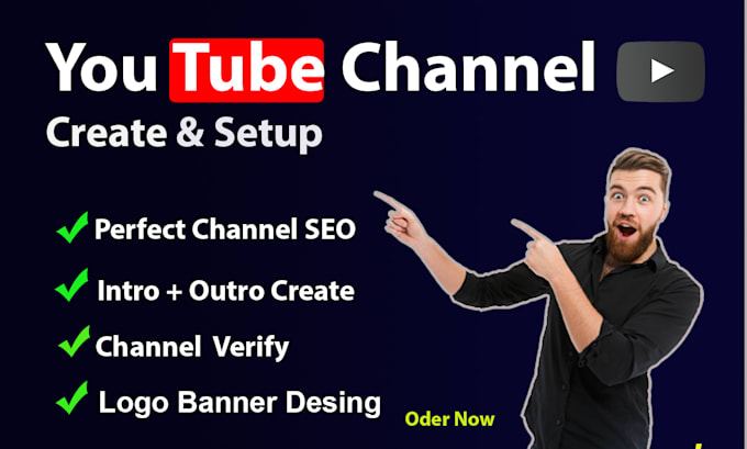 Create and setup youtube channel with logo, banner by Sabujch12789 | Fiverr