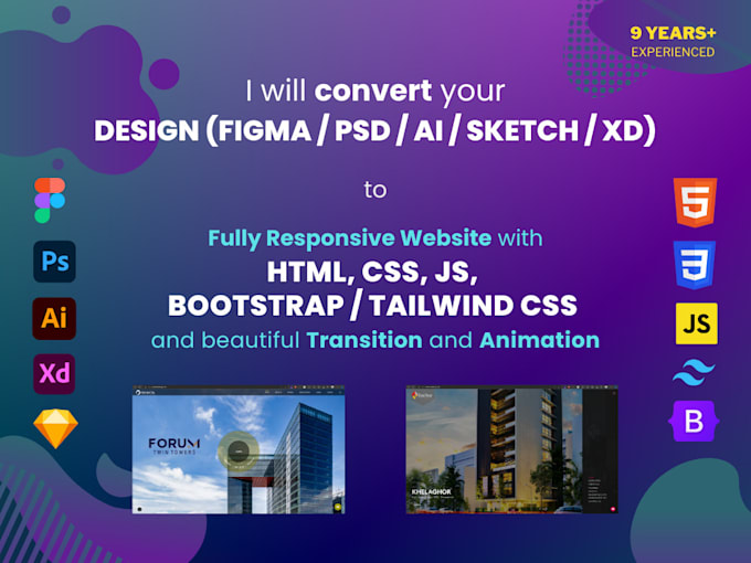 Convert your figma to responsive html, css, tailwindcss site by Faridulhassan | Fiverr