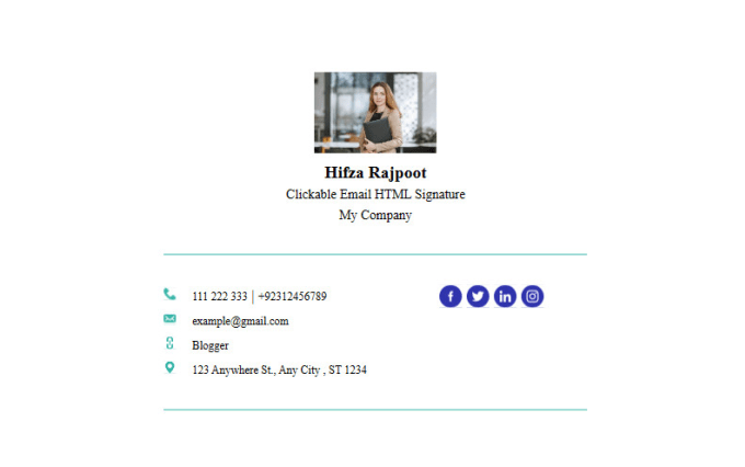 Make a clickable html email signature by Hifzarapjoot_8 | Fiverr