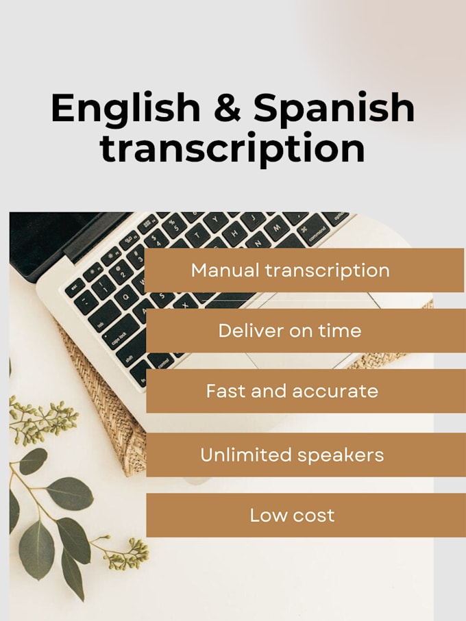 Do spanish or english transcription by Adriana_casanov | Fiverr