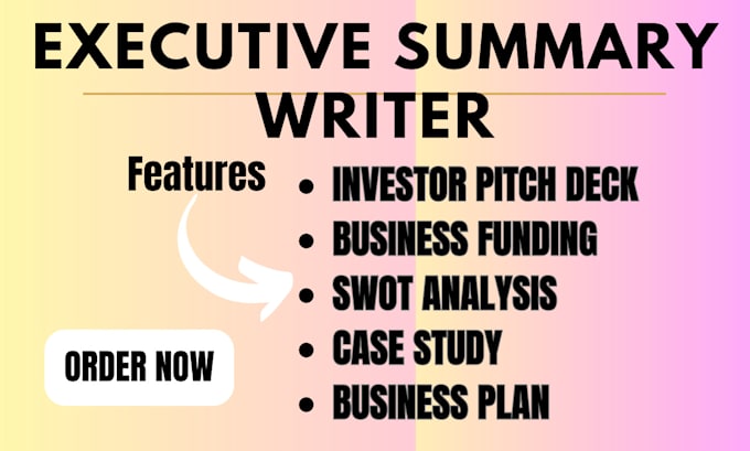 Executive summary, business plan, grant writing, proposal, feasibility ...