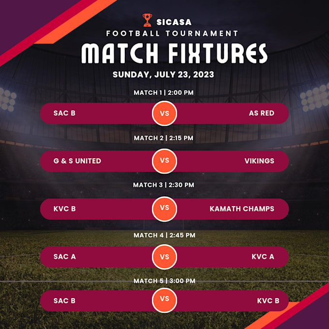 Custom football match fixtures by Jorisvas | Fiverr