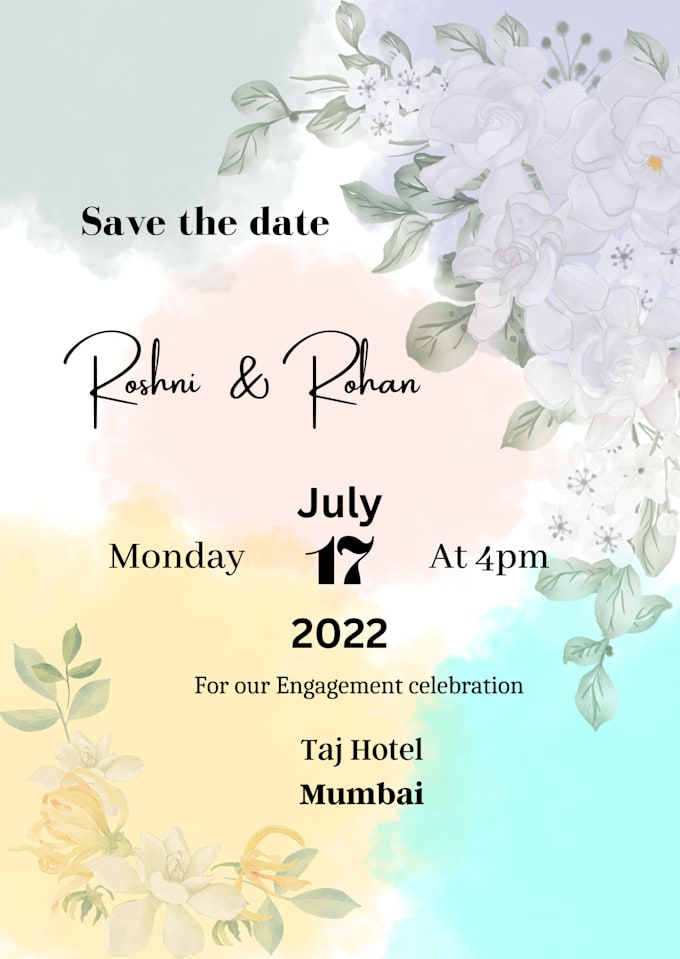 Create simple and elegant invitation cards by Manaswithamamid | Fiverr