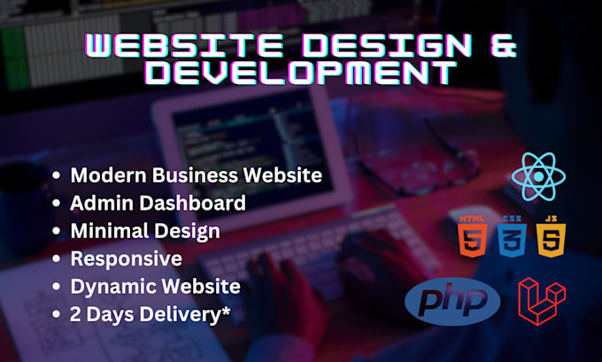 Do responsive website development using laravel and reactjs by Rakibulhasan170 | Fiverr