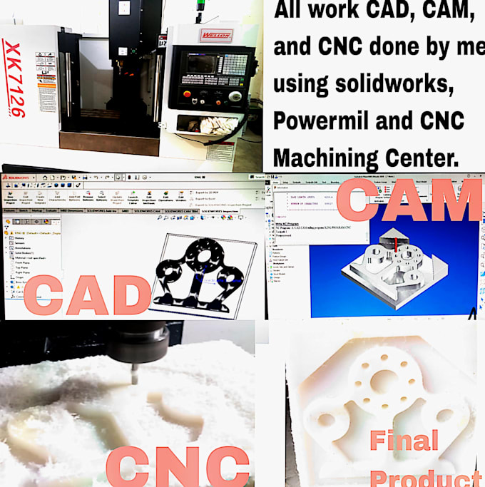 Do cad 2d, 3d design and machining toolpath for cnc machine by Hamzashah777 | Fiverr