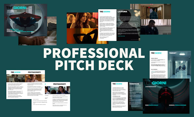 Design a film pitch deck, dossier, epk, bible, moodboard for movies, tv ...