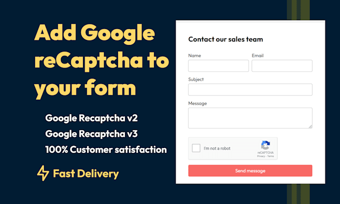 Add or fix captcha, google recaptcha to your website forms by Kardikdigital | Fiverr