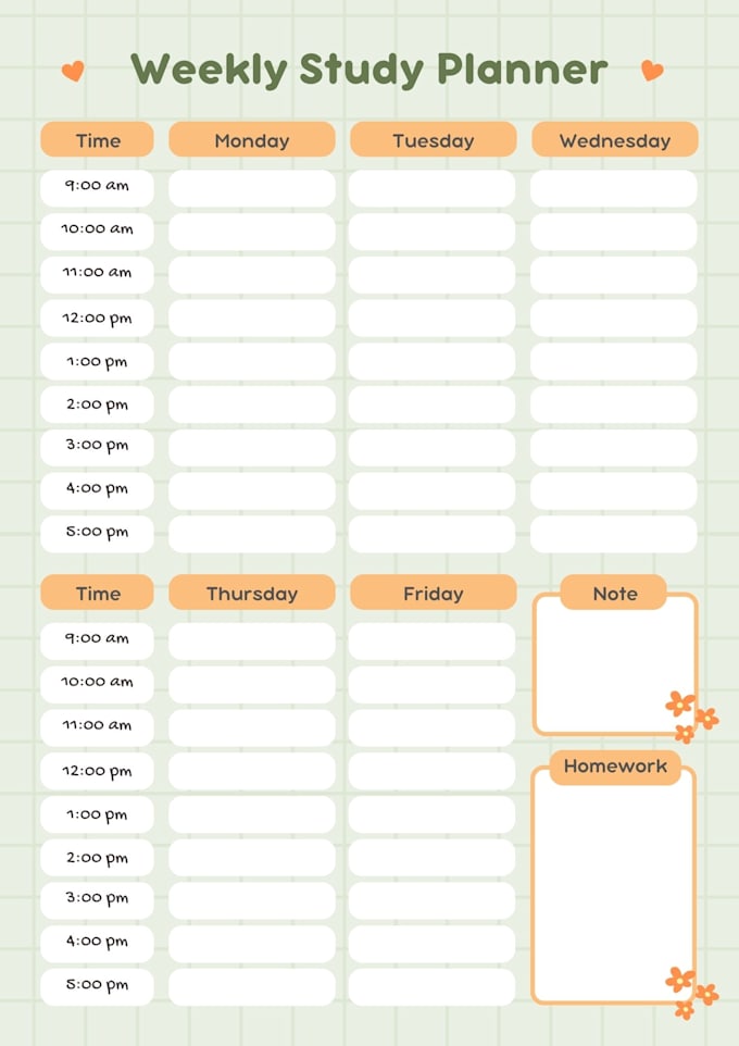 Create a personalized study timetable for you by Alokeshmaitra | Fiverr