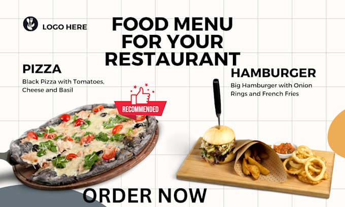 Design beautifull unique food menu,restaurant flyer,rate by ...