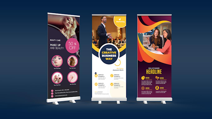 Design roll up, rectangle banners, and signs board by Hamzablaze | Fiverr