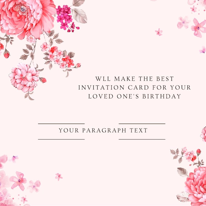 Design an invitation card for your birthdays by Manalmumtaz | Fiverr