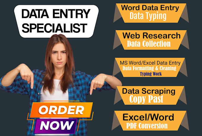 Be your virtual assistant for web research, data entry, excel data entry, typing by Nafees71 ...