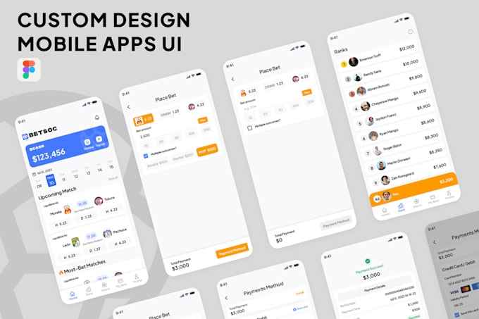 Custom your professional business mobile ui design by Gemscreativ | Fiverr